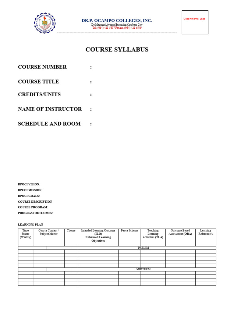 College Course Syllabus Guide | PDF | Career & Growth