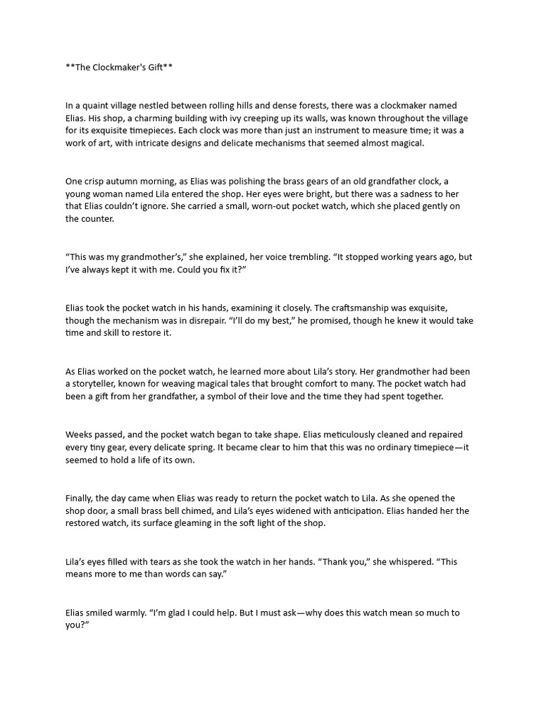 The Clockmaker | PDF | Clock