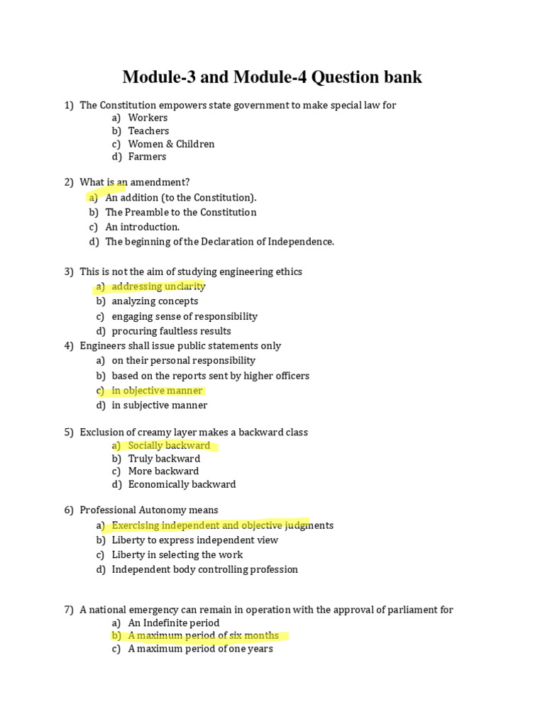 CPH QB Answers | PDF | Trade Secret | Constitution