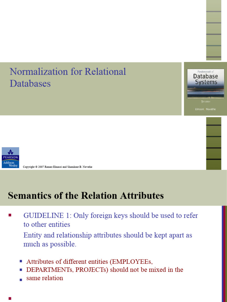 Ch10-Functional Dependencies and Normalization For Relational Databases | PDF | Relational Model ...