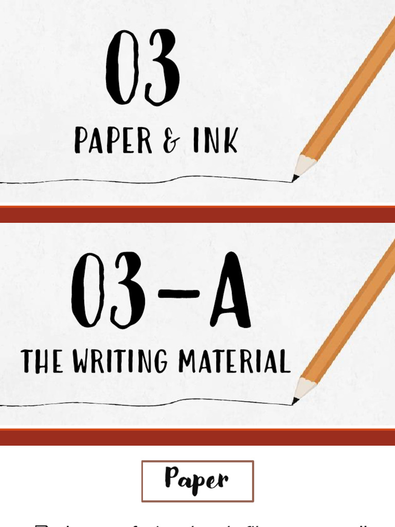 The Writing Materials | PDF | Paper | Pulp (Paper)