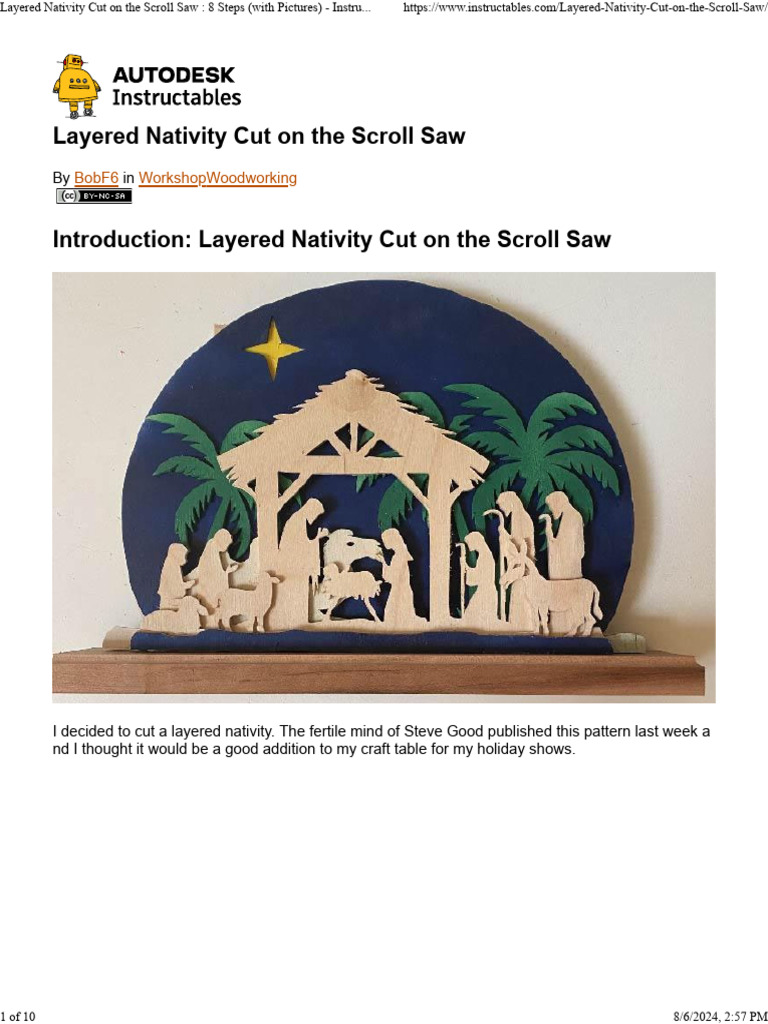 Free Scroll Saw Nativity Pattern Guide | PDF | Adhesive | Wood