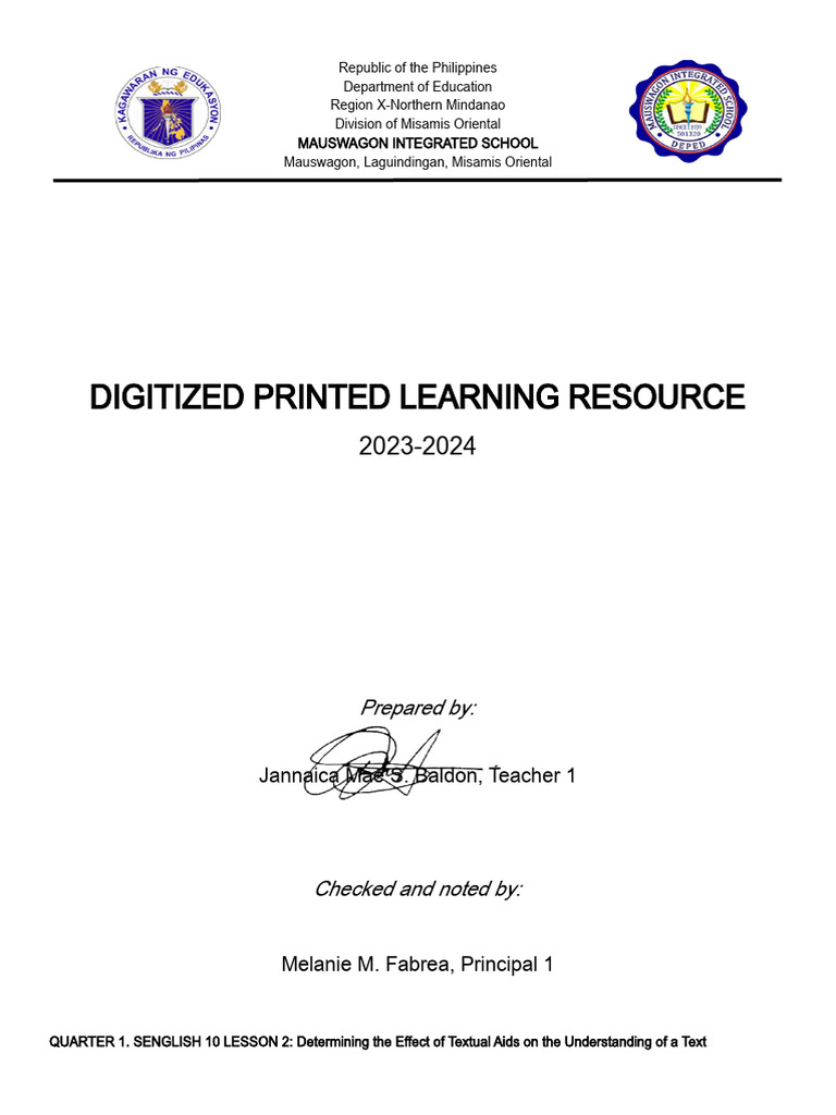 Digitized Printed Learning Resource 2023-2024 | PDF | Grammatical Number | Plural