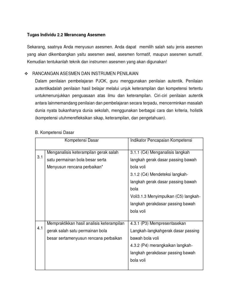 Tugas Individu 2.2. Menyusun Instrumen | PDF