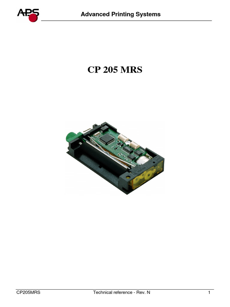 APS CP205-MRS Rev N Manual | PDF | Printer (Computing) | Computer Data