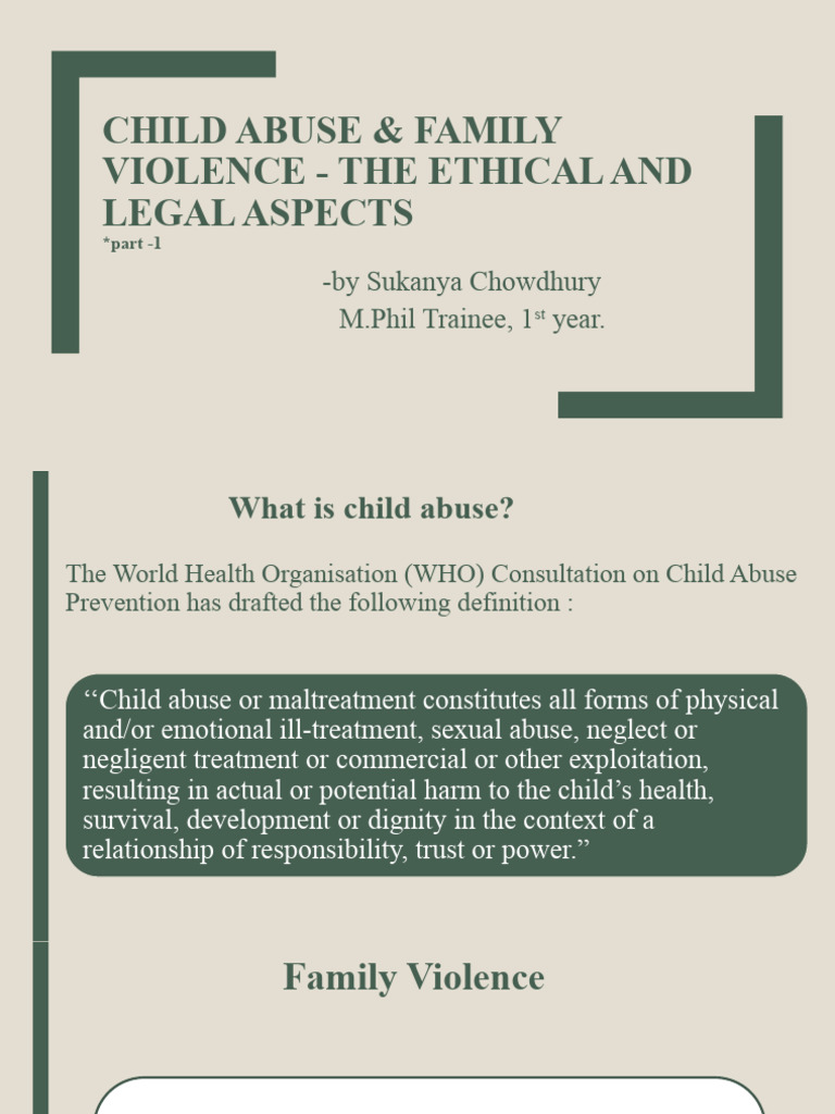 Child Abuse and Family Violence - The Ethical and Legal Aspects | PDF ...