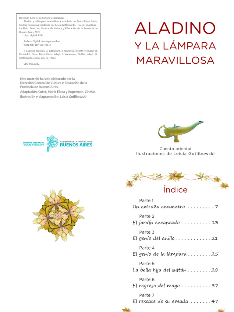 Aladino y la lámpara maravillosa PDF | PDF