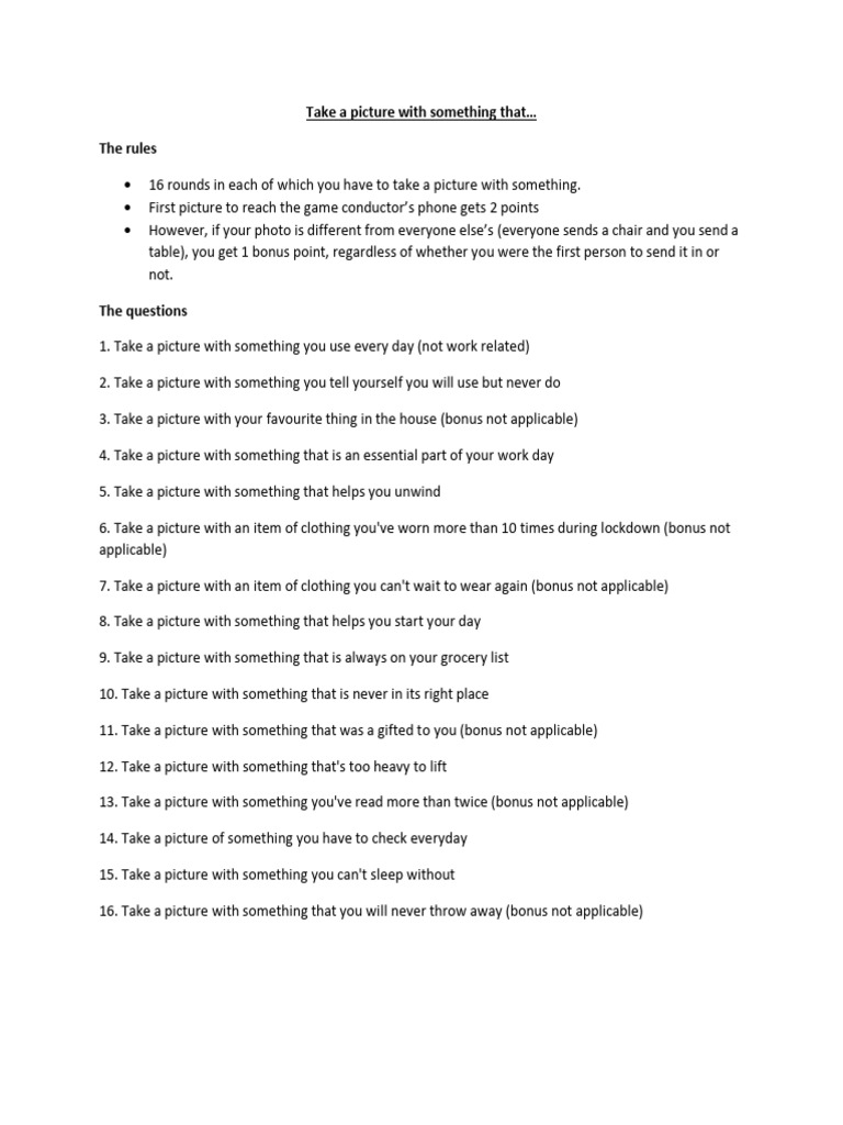 Take A Picture With Something That... | PDF | Self-Improvement