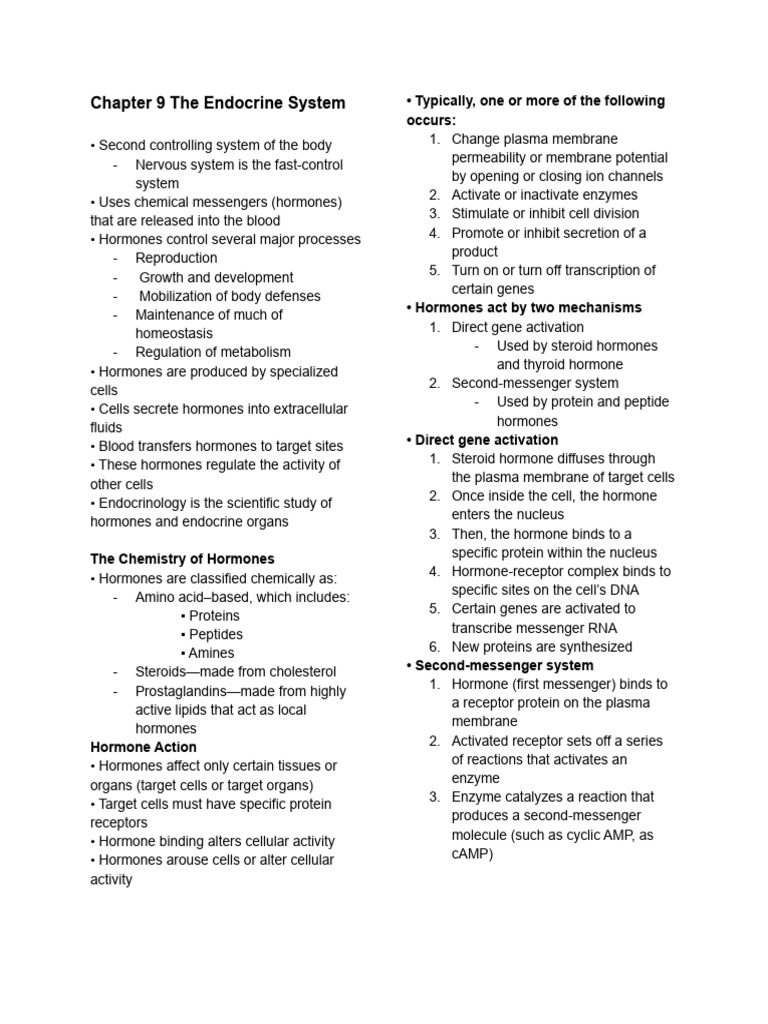 Chapter 9 The Endocrine System | PDF | Adrenal Gland | Hormone