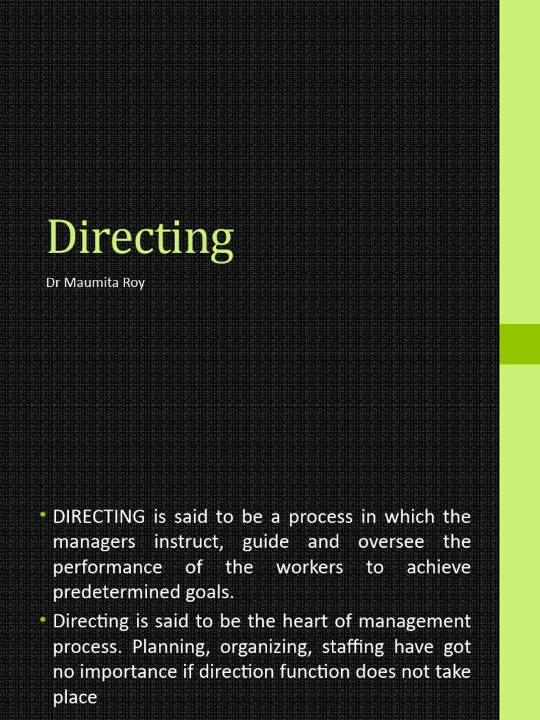 Unit 5 - Directing | PDF | Leadership | Motivation