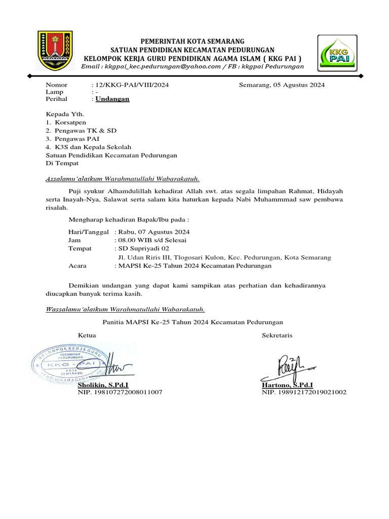 Undangan Lomba Mapsi - Korsatpen Pedurungan | PDF | Kesehatan Holistik