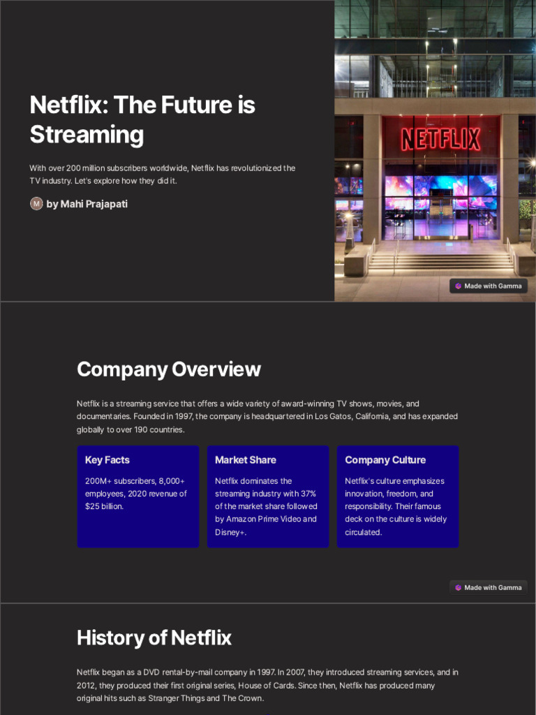 Netflix The Future Is Streaming | PDF | Netflix | Streaming Media