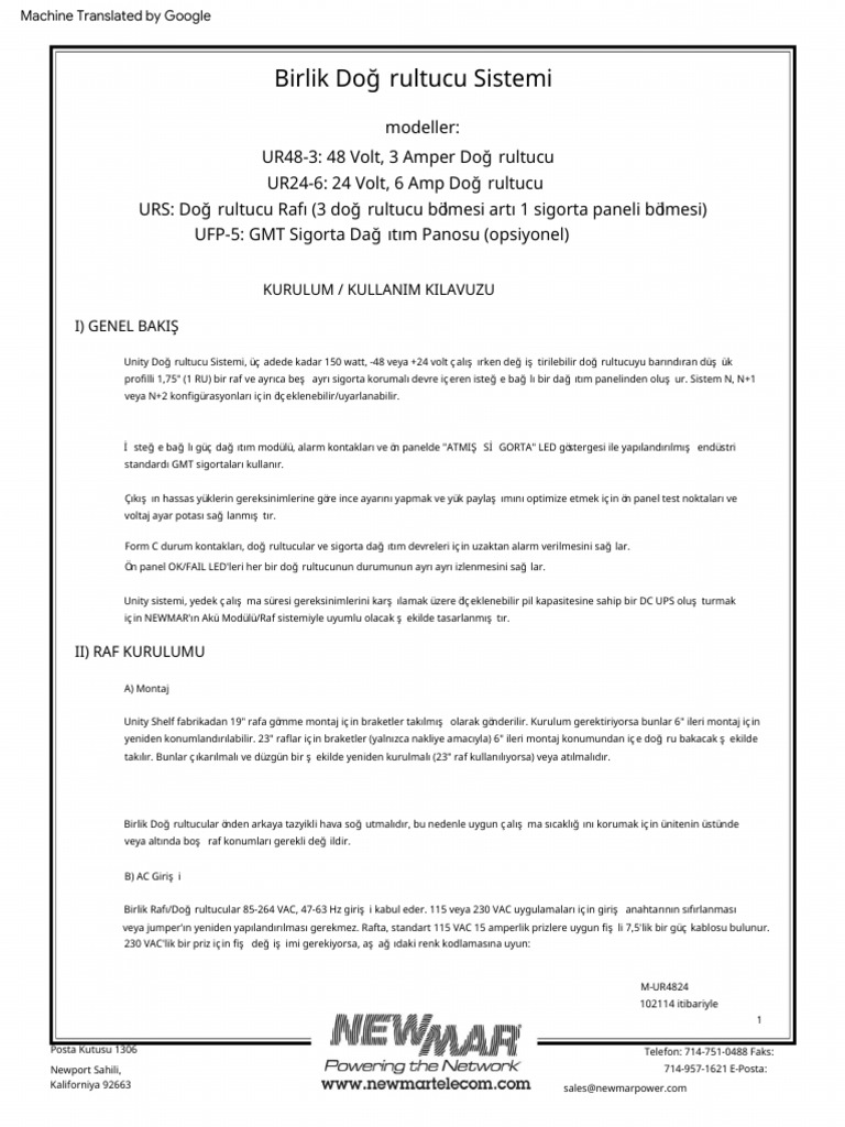 Manual-UR4824-102114 Unity Rectifier System UR24-6 UR48-3 | PDF