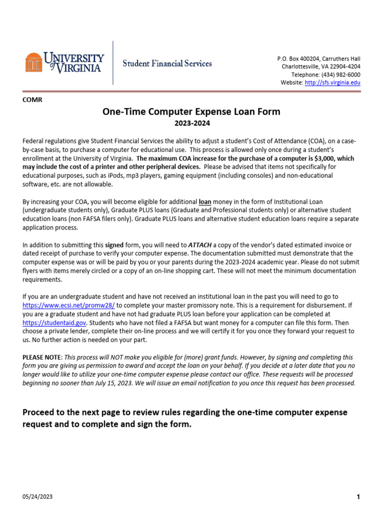One-Time Computer Expense Loan Form 23-24 (Inst Loan) | PDF | Laptop ...