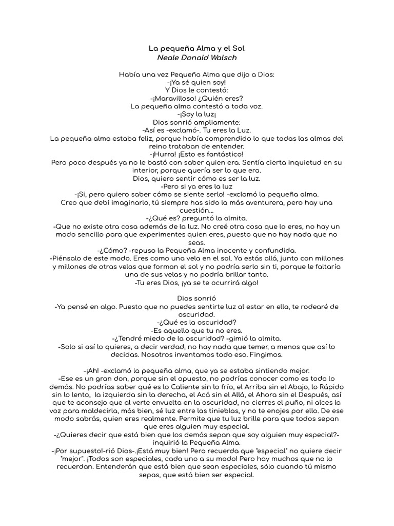 La Pequeña Alma y El Sol | PDF | Alma