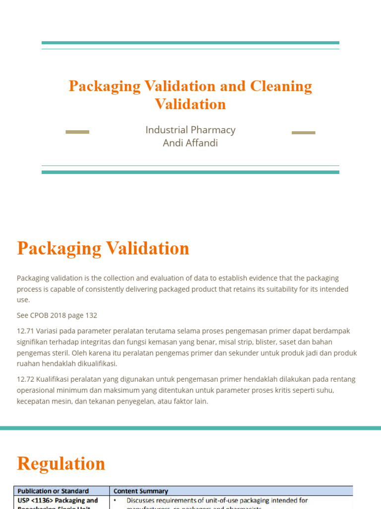 Apt Validasi Proses Pembersihan Dan Validasi Proses Pengemasan | PDF | Packaging And Labeling | Risk