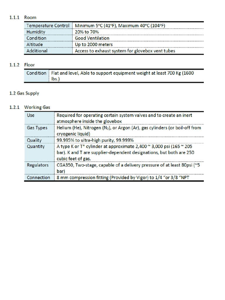 1) Facilities Requirements For Installation | PDF