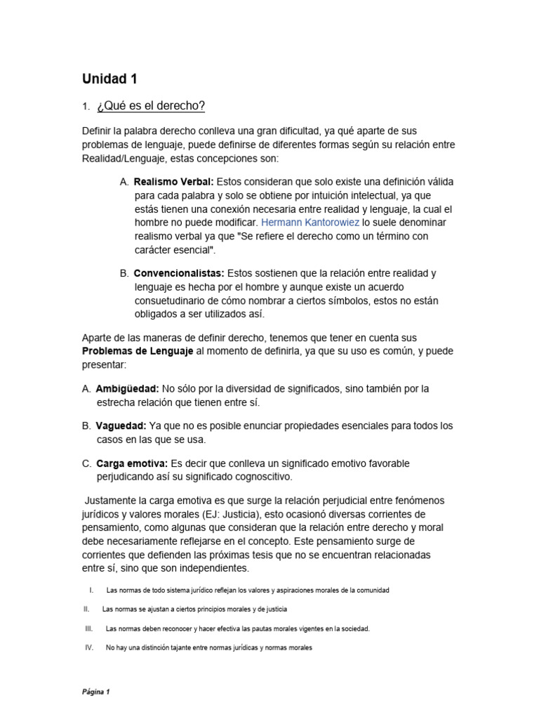 Resumen Intro Al Derecho Cat C - Unidad 1 | PDF | La Ley natural | Justicia