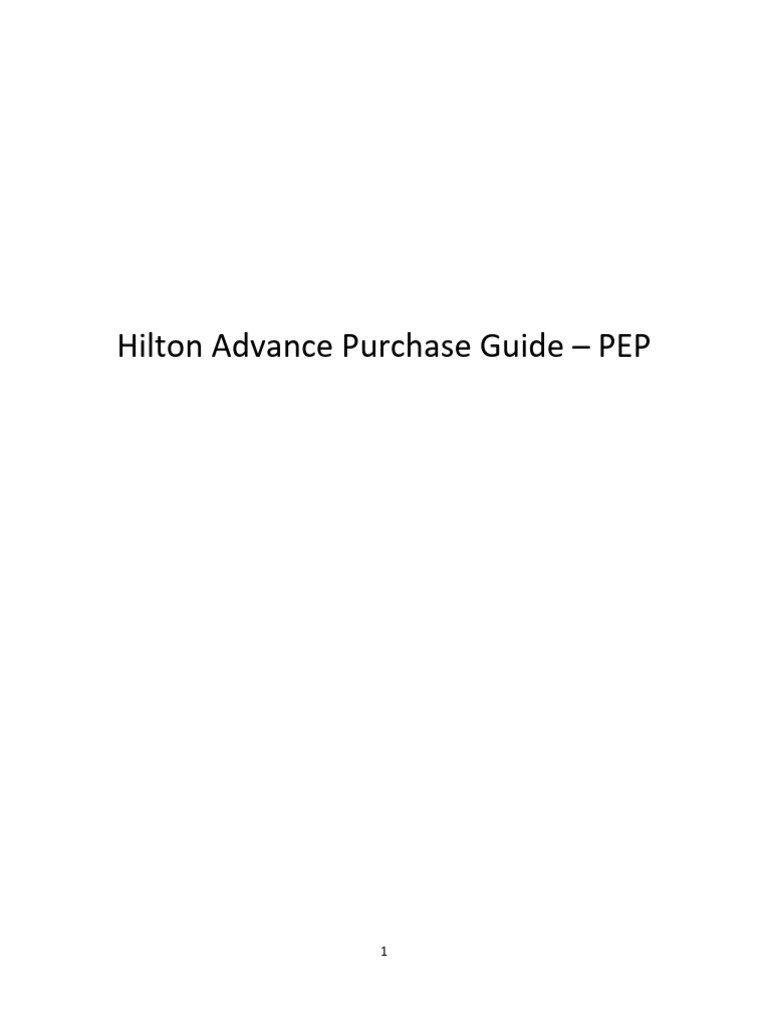 PEP Hilton Advance Purchase Guide | PDF | Payments | Credit Card