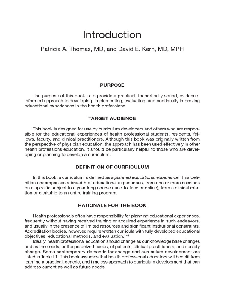 Curriculum Development in Health Education | PDF | Curriculum | Medical ...