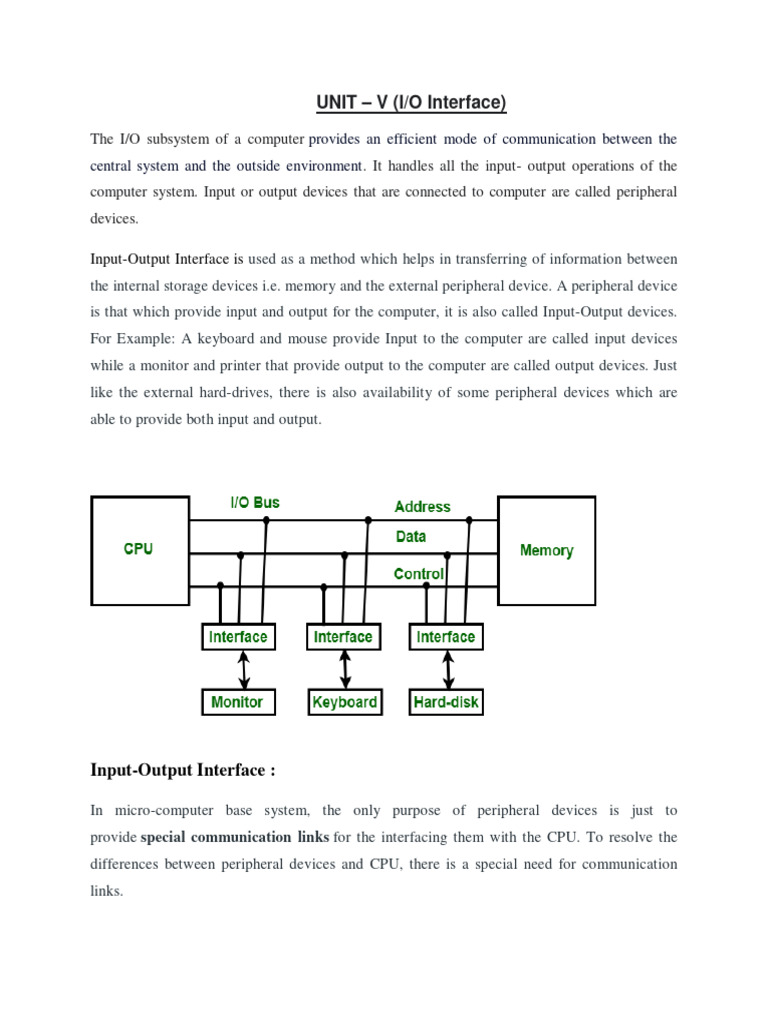 Unit 5 | PDF | Central Processing Unit | Input/Output