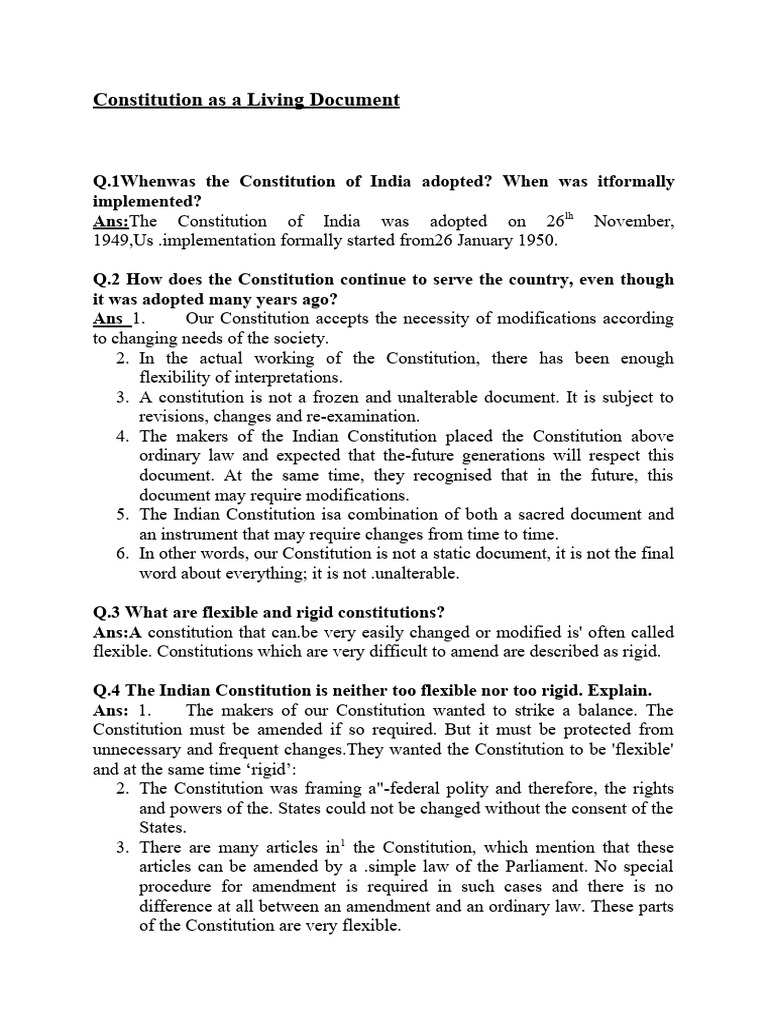 11 H Constitution As A Living Document & Philosophy of The Contitution ...