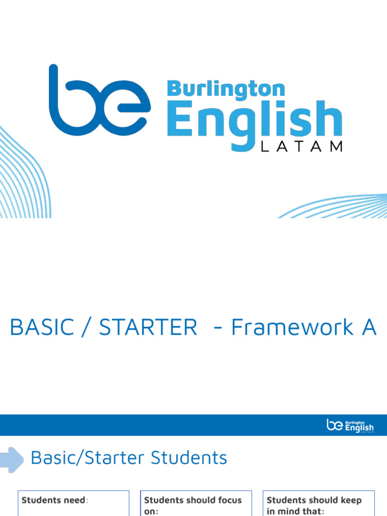 Basic - Starter - Framework A | PDF | Cognition | Learning