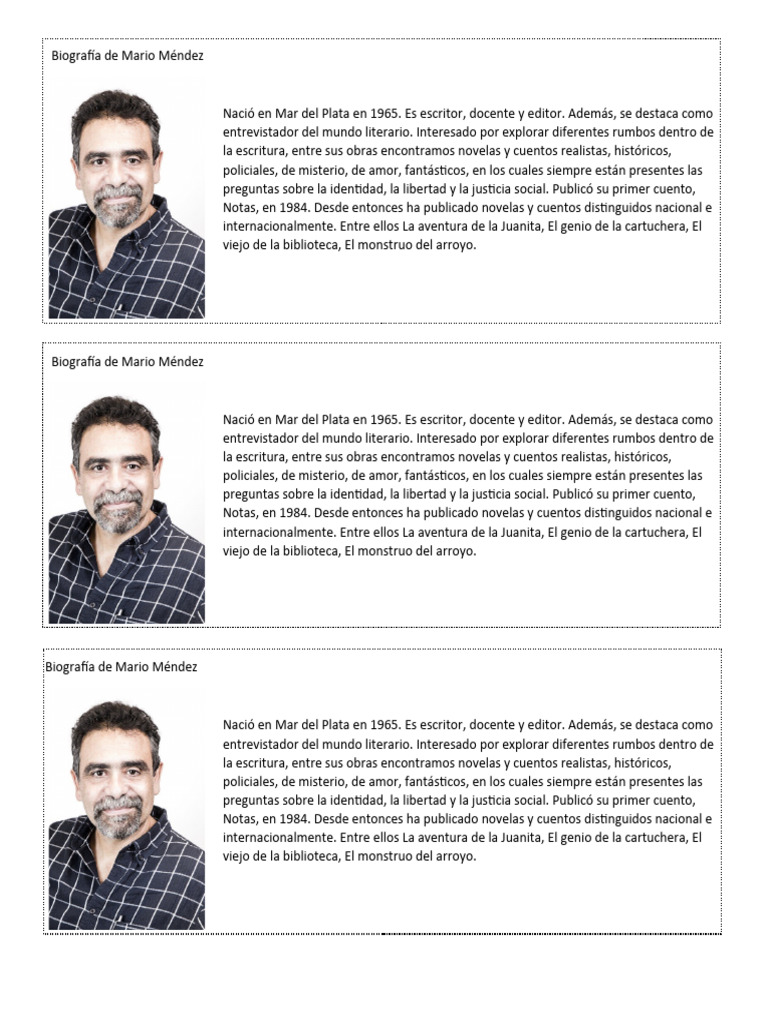 Biografía de Mario Méndez | PDF