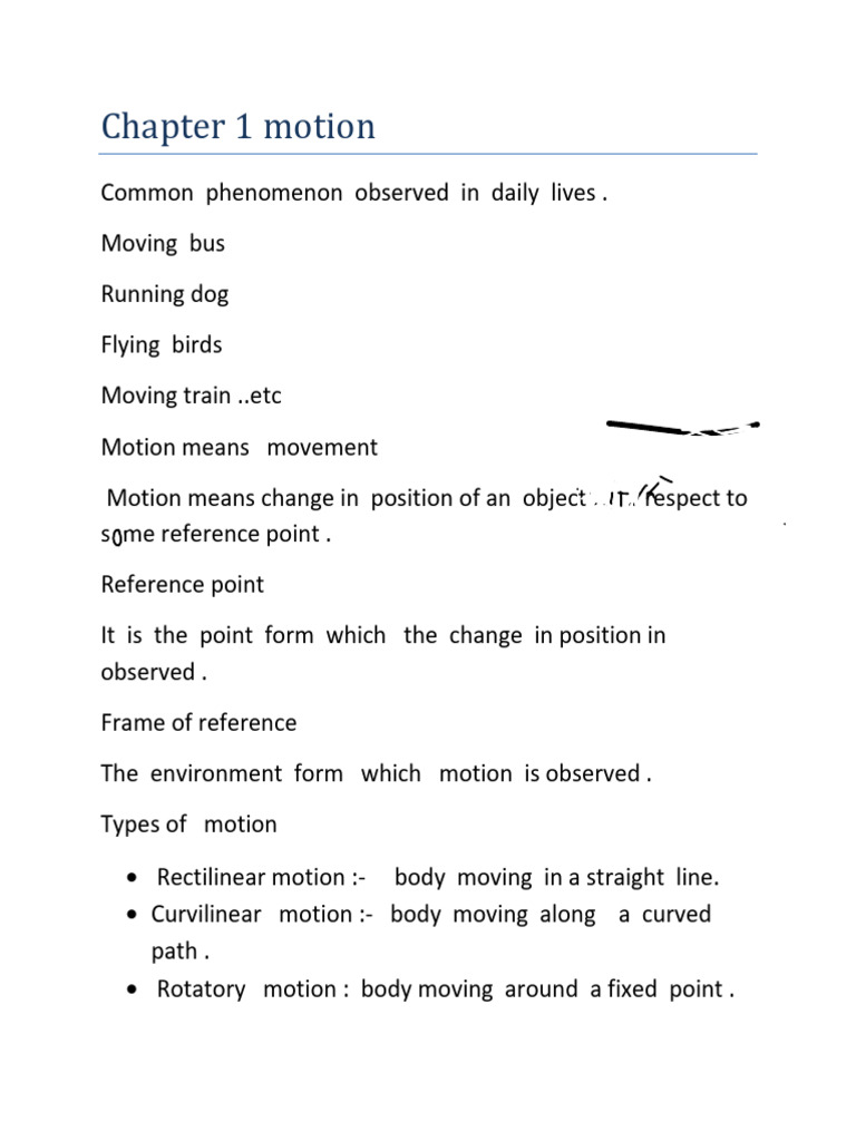 Understanding Motion: Types and Concepts | PDF