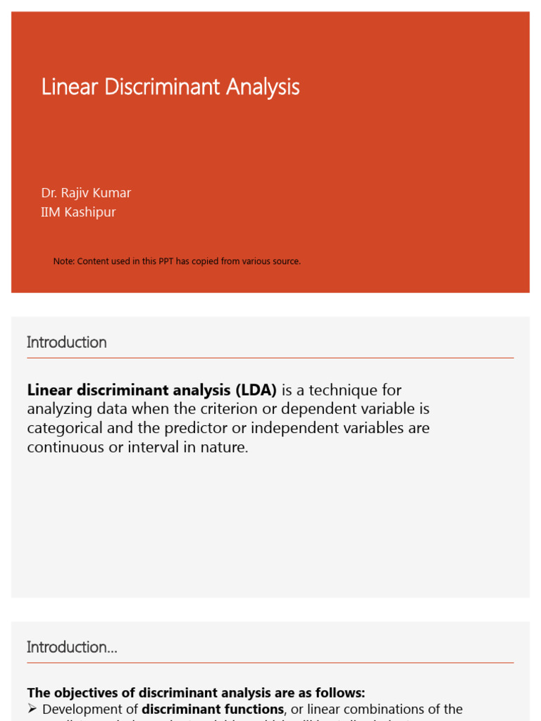 Session 16-Discriminant Analysis | PDF | Level Of Measurement | Categorical Variable