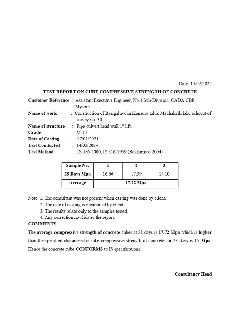 Cube Report | PDF | Concrete | Consultant