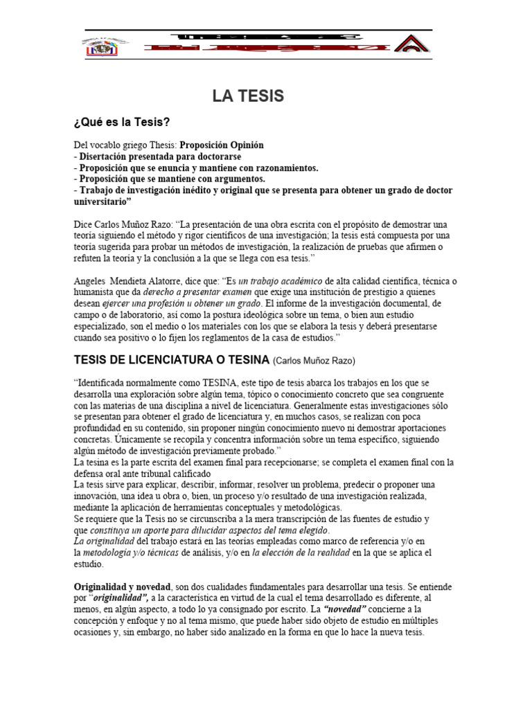 Clase 1 QUE ES LA TESIS | PDF | Método científico | Teoría