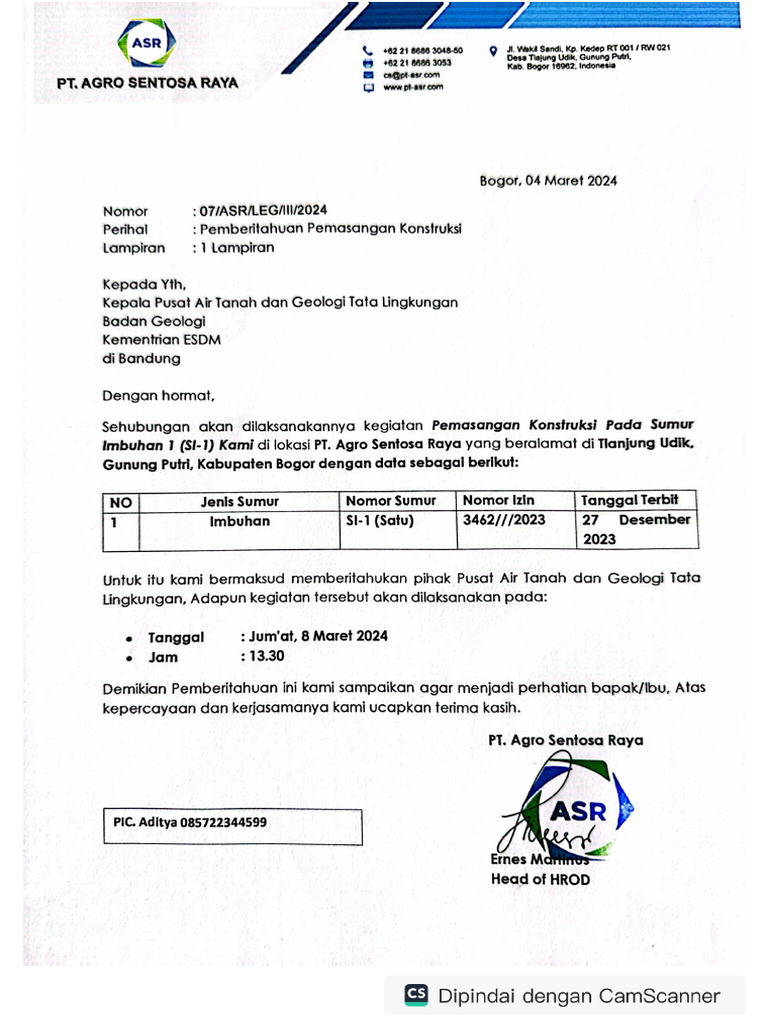 Pt. Agro Sentosa Raya - Konstruksi | PDF