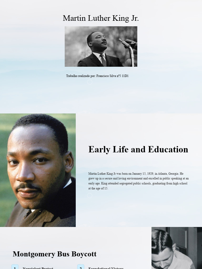 King Jr.'s Early Life and Education | PDF | Martin Luther King Jr ...