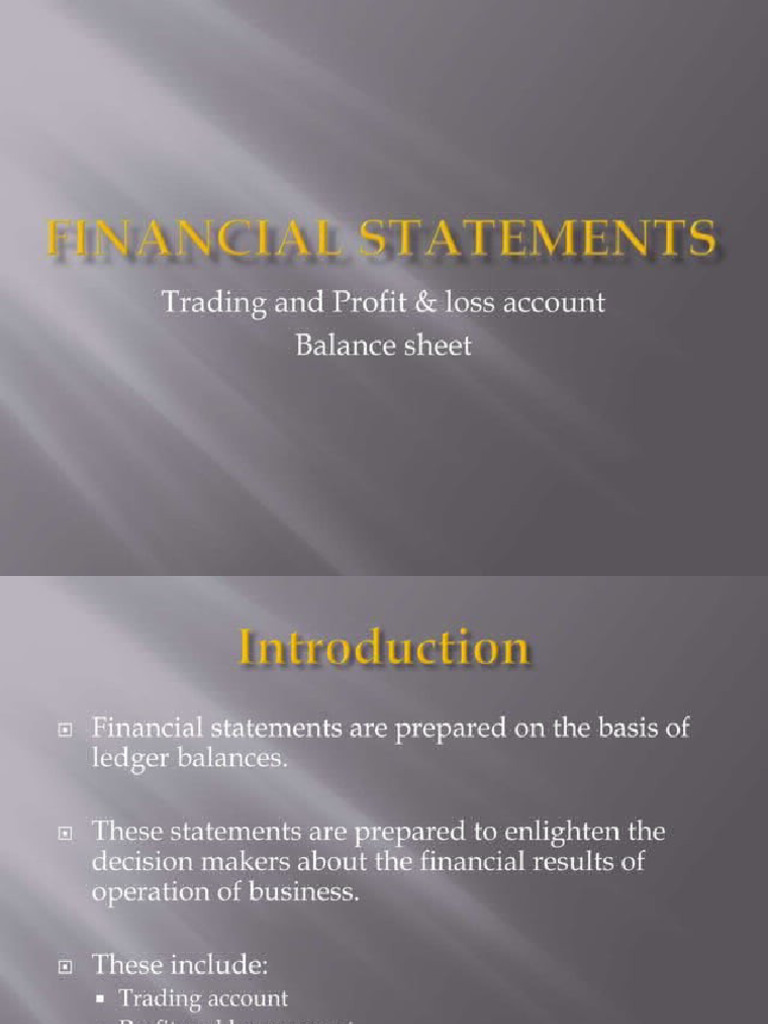 Financial Statements | PDF
