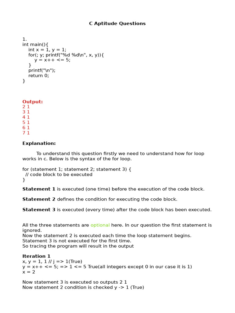 C Apps Question 2 | PDF | Control Flow | Iteration