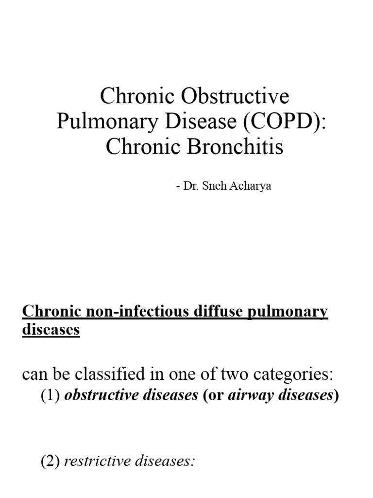 MBBS Chronic Bronchitis | PDF | Chronic Obstructive Pulmonary Disease ...