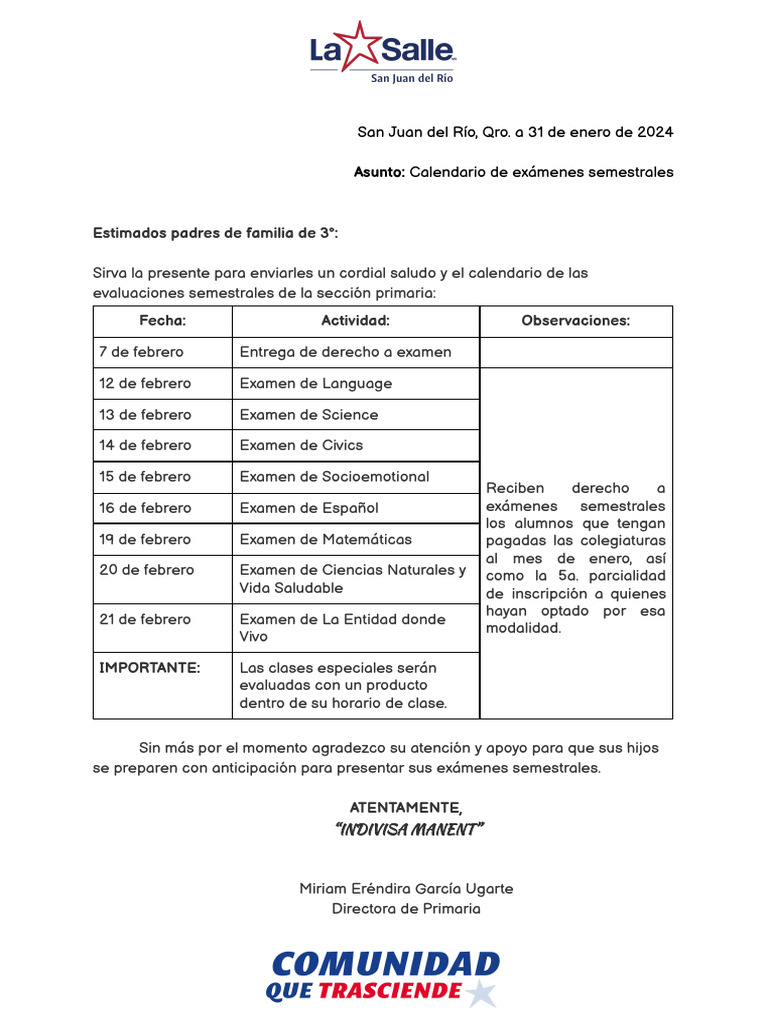 3Â° Temarios de Exã¡menes Semestrales | PDF | Estudios de idiomas ...