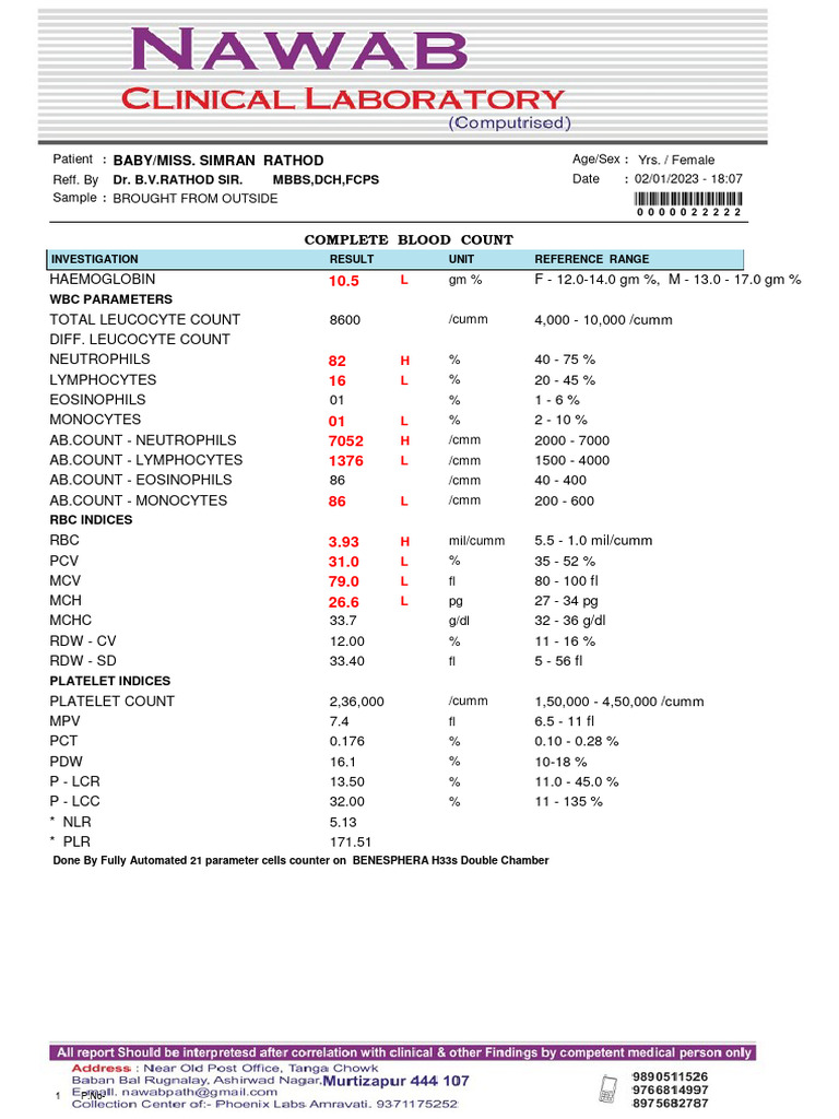Simran Rathod-2 | PDF | C Reactive Protein | White Blood Cell