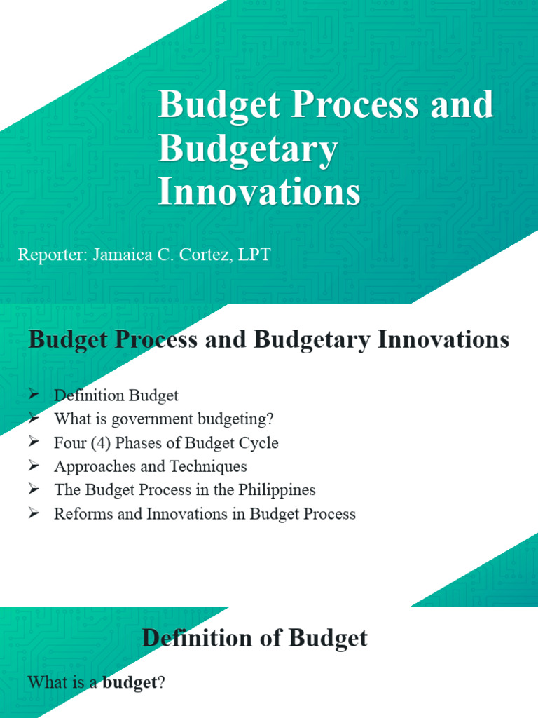 Philippine Budget Process and Budgetary Innovations | PDF | Budget ...