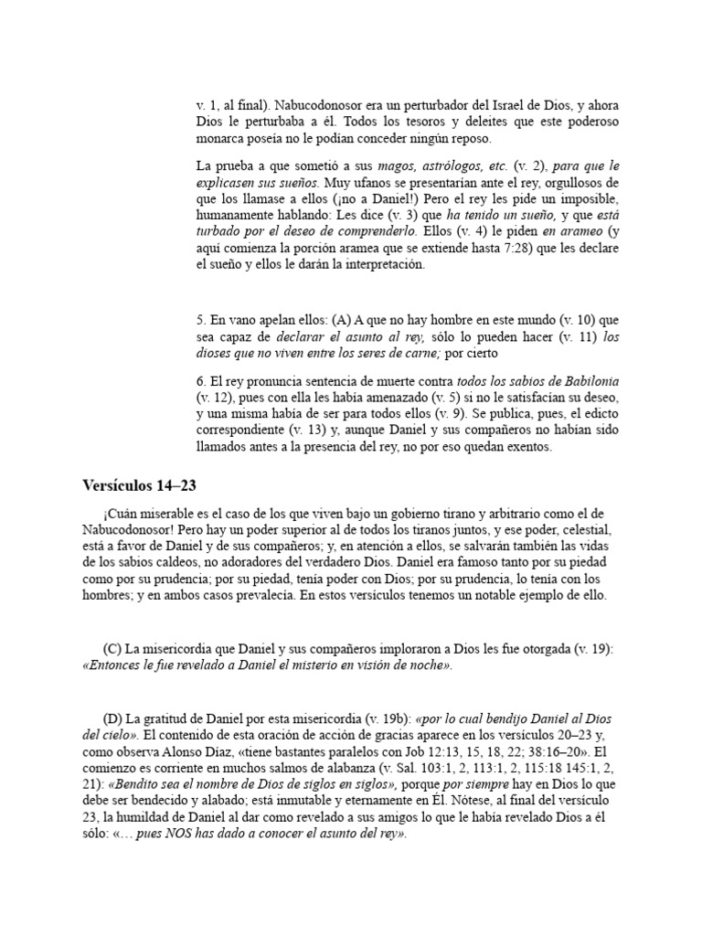 Daniel Capitulo 2 | PDF | Daniel (figura bíblica) | Babilonia