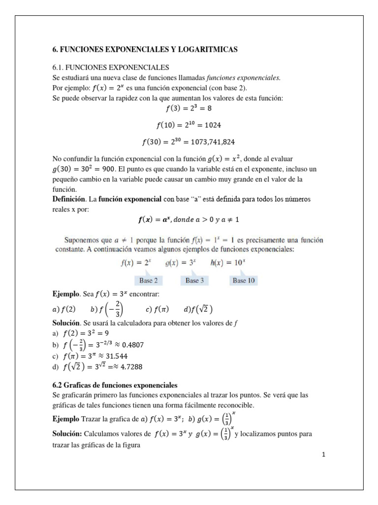 Funciones Exponenciales, Logaritmicas y Trigonometricas | PDF | Funciones trigonométricas ...