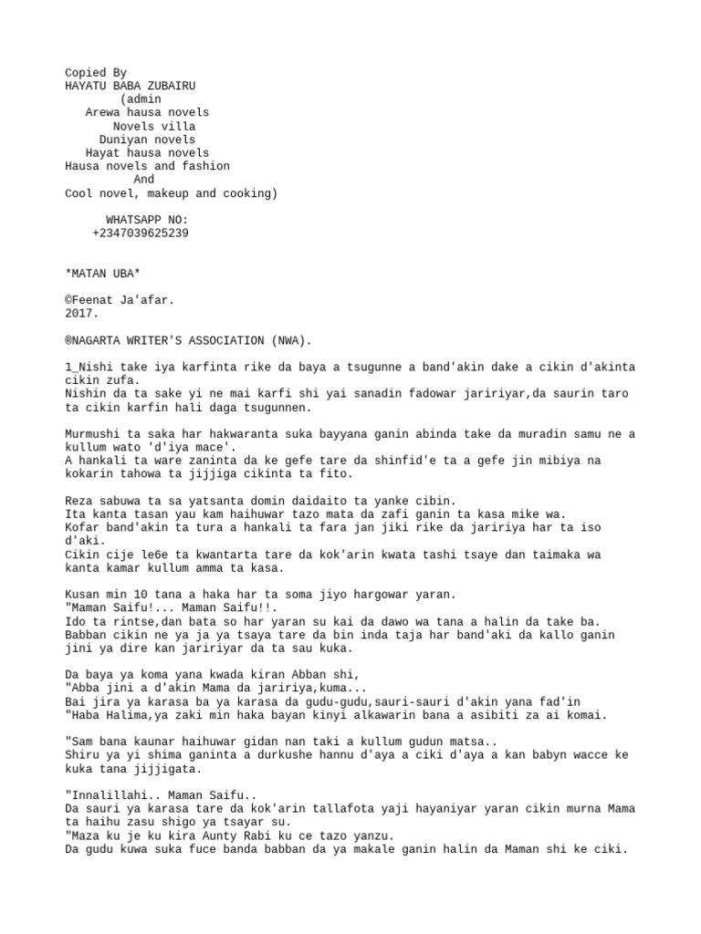 MATAN UBA (1 To End) Complete | PDF