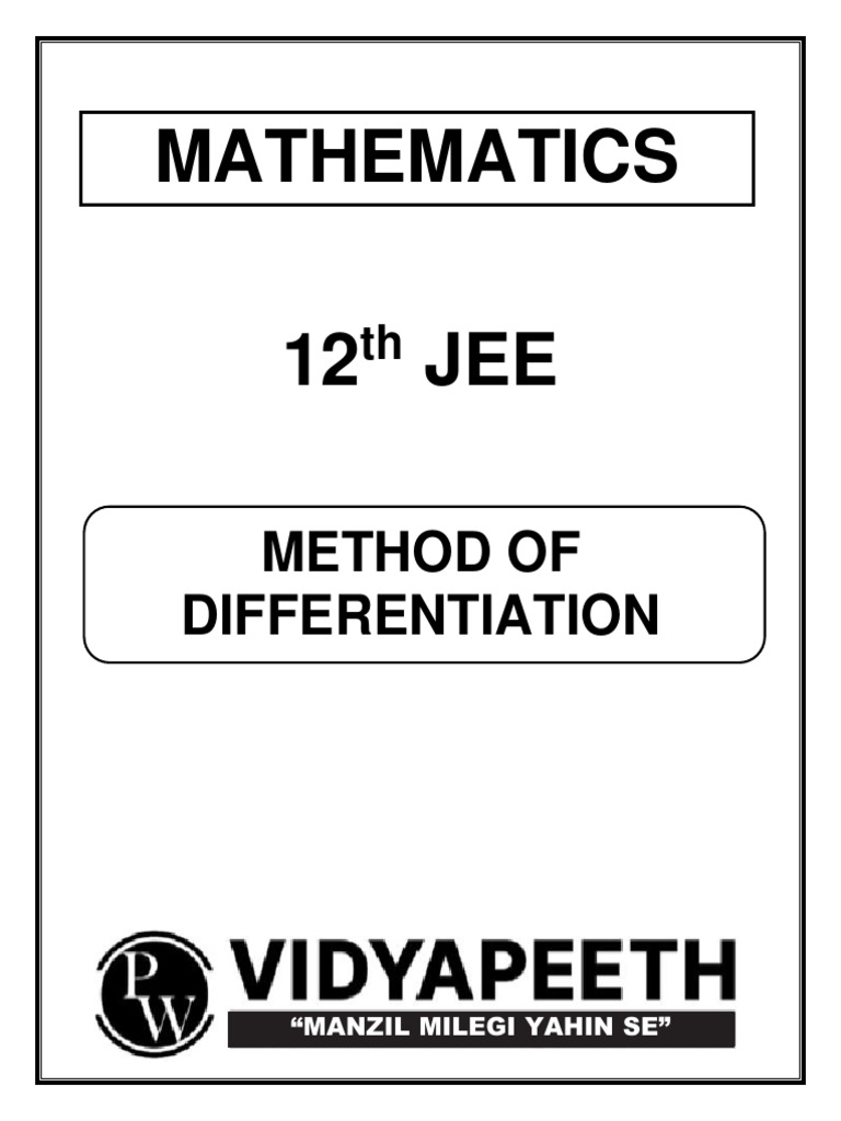 Method of Differentiation _ DPPs | PDF | Derivative | Mathematics