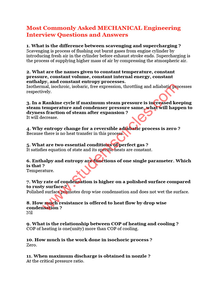 Mechanical Technical Interview Questions and Answers | PDF | Nuclear ...