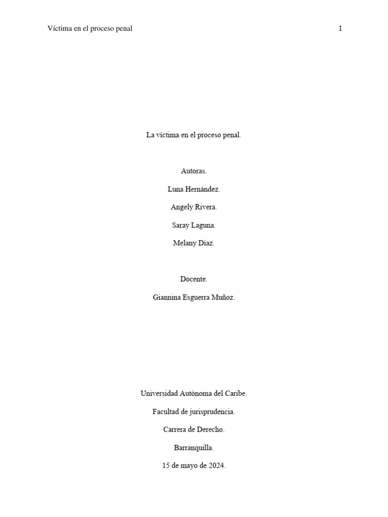Criminología Víctima en El Proceso Penal APA Distribución | PDF ...