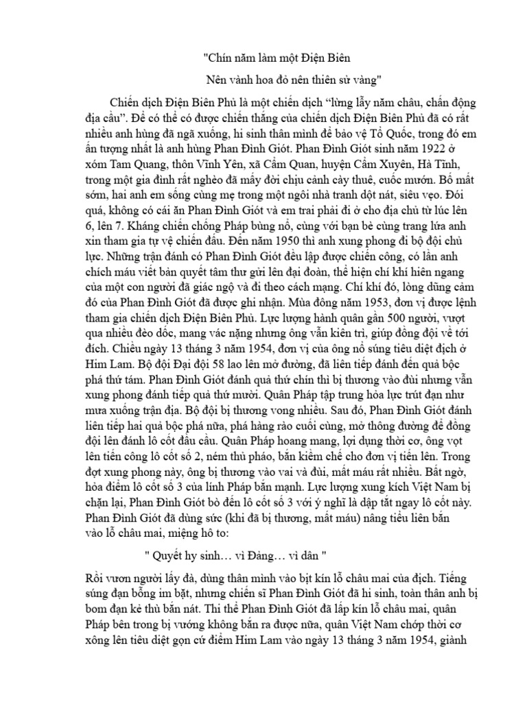 Anh Hùng Phan Đình Giót | PDF