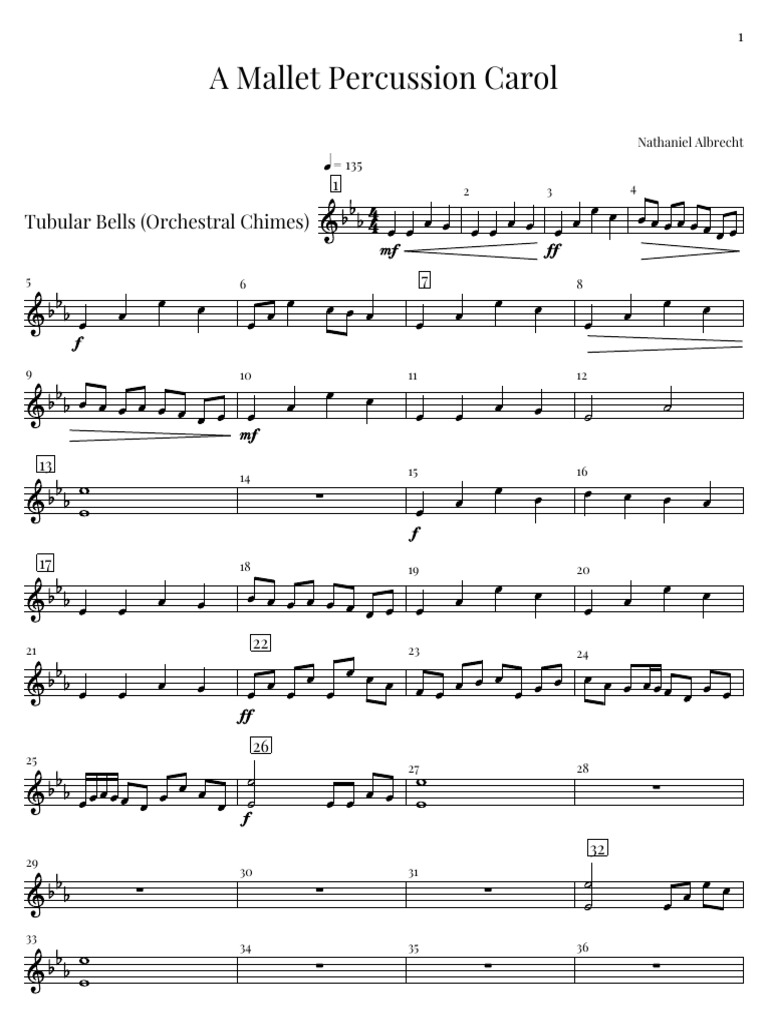 Flat-For-education-A Mallet Percussion Carol - Tubular Bells (Orchestral Chimes) | PDF | Musical ...