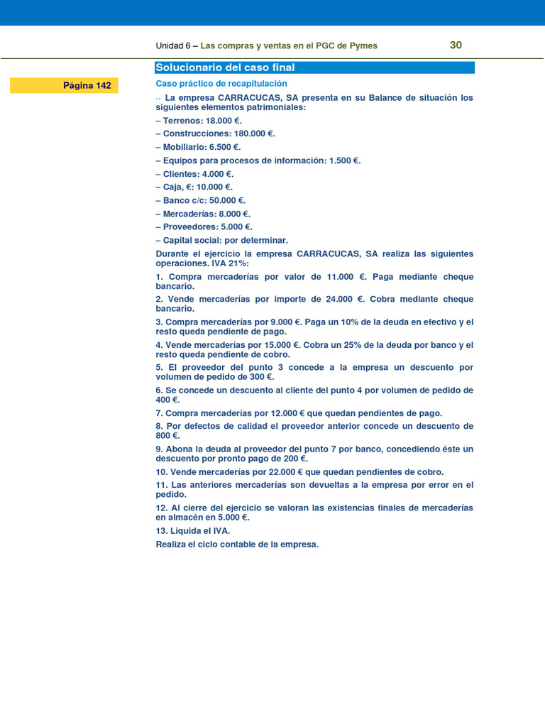 7 - U6 Pag 142 Casos Finales 1-Solucion | PDF | Hoja de balance | Jerga corporativa