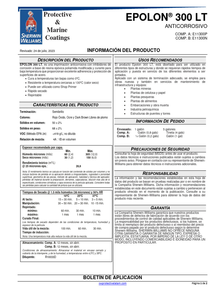 E11300 Epolon 300 LT | PDF | Procesos industriales | Materiales de ...